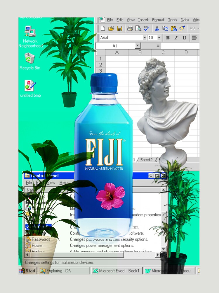 "Fiji water Vaporwave" T-shirt for Sale by CrisPuga | Redbubble | fiji ...