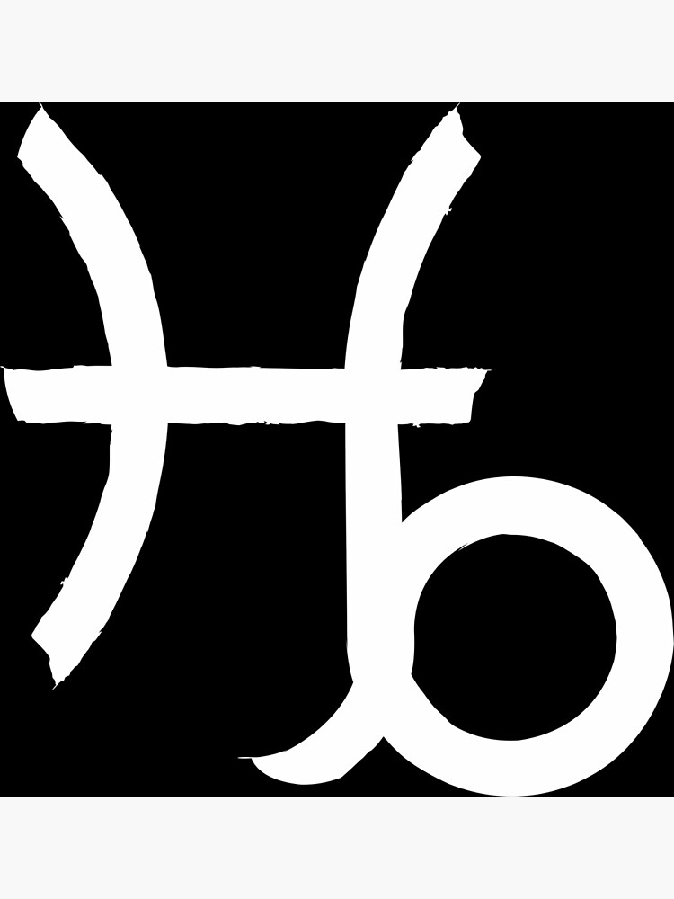 "Pisces and Capricorn Combined Zodiac Signs Double Horoscope Symbols in ...