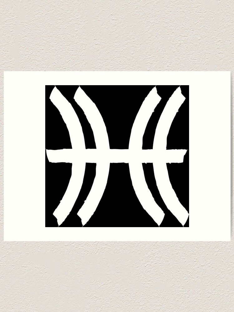 "Pisces and Pisces Combined Zodiac Signs Double Horoscope Symbols in ...