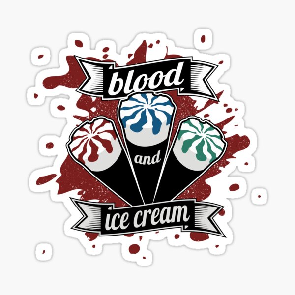 "Blood & Ice Cream - Colour" Sticker for Sale by byway | Redbubble