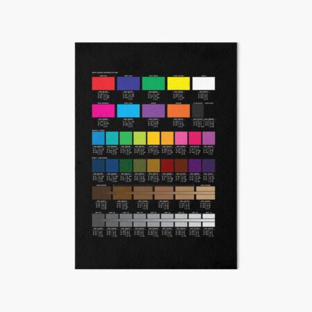 "Color Test Basic Colour Test For DTG (CMYK to sRGB) " Art Board Print ...