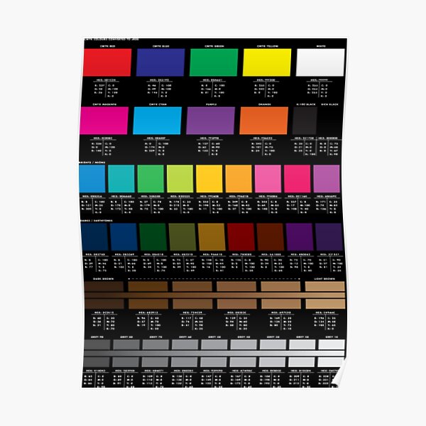Póster «Prueba de color Prueba de color básica para DTG (CMYK a sRGB ...