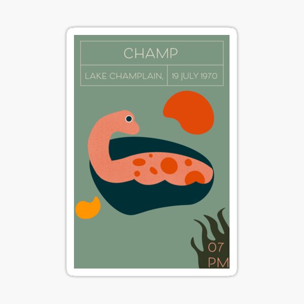 "Champ Cryptids Midcentury Modern" Sticker for Sale by avaecreates ...