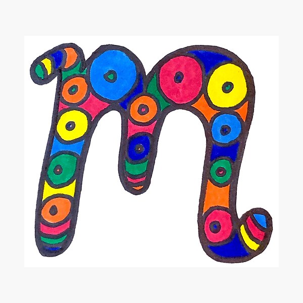 Lámina fotográfica «letra m en círculos de colores» de LiveYummy ...