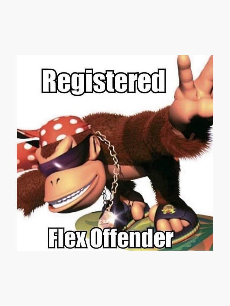 "registered flex offender funky kong" Sticker for Sale by khernandez25 ...