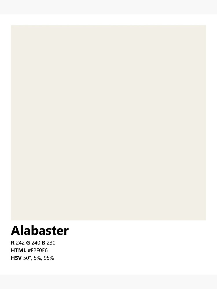 "Color Swatch/Card (Alabaster)" Poster for Sale by Pestorian | Redbubble