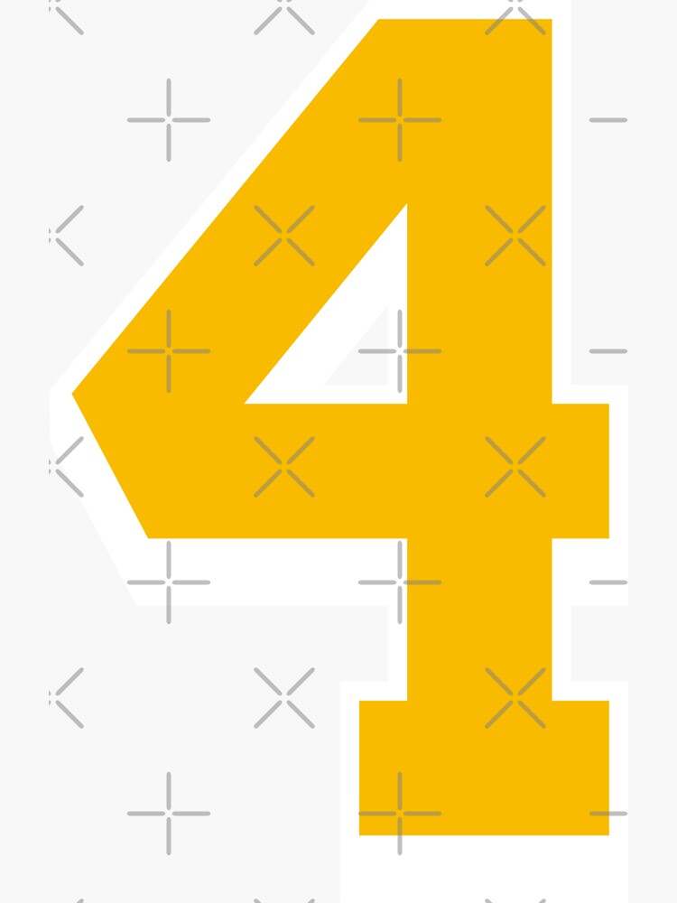 "4 Yellow Number Four Purple Basketball Jersey" Sticker for Sale by ...