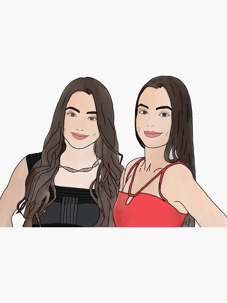 "Merrell Twins Drawing" Sticker for Sale by SketchingxSkies | Redbubble