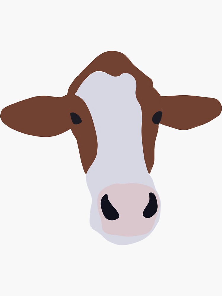 "Cow face sticker " Sticker for Sale by madelinestur | Redbubble