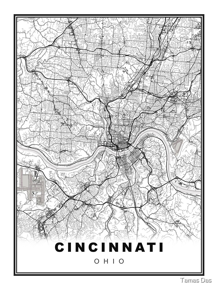 "Cincinnati Map" Sticker for Sale by sibudas | Redbubble