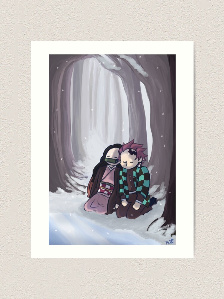 "Nezuko and Tanjiro Winter 2019" Art Print by dogfury | Redbubble