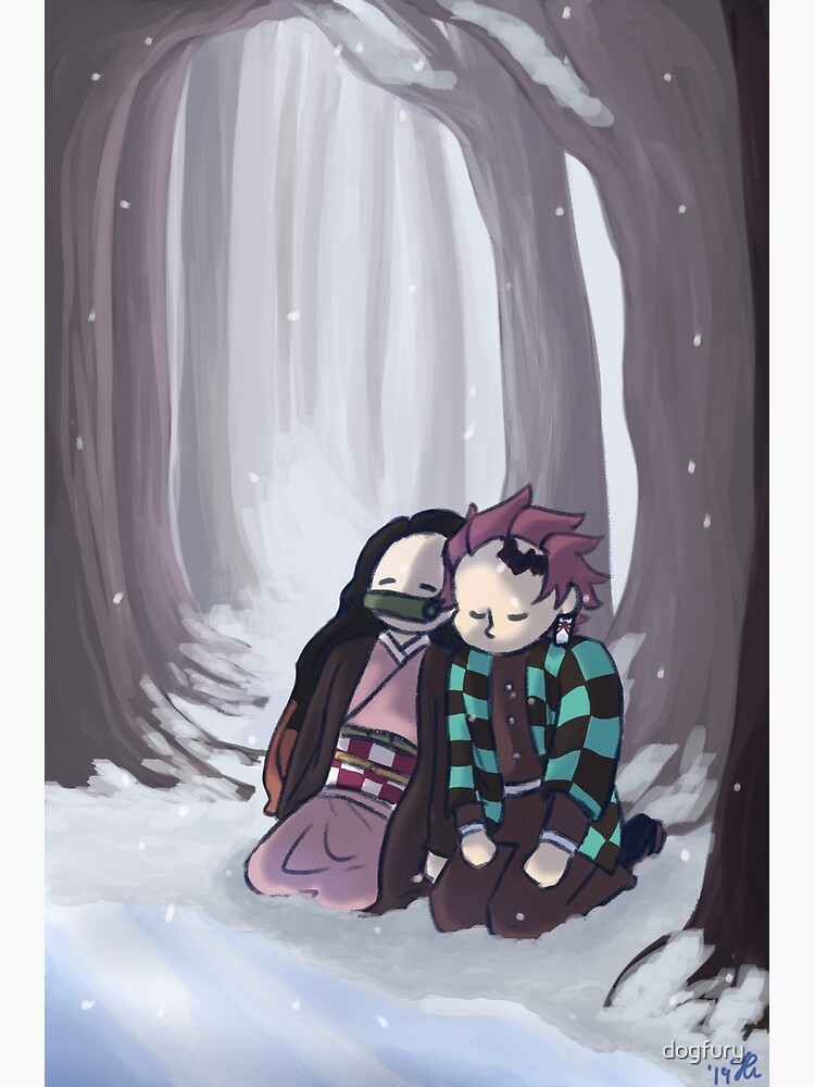 "Nezuko and Tanjiro Winter 2019" Art Print by dogfury | Redbubble