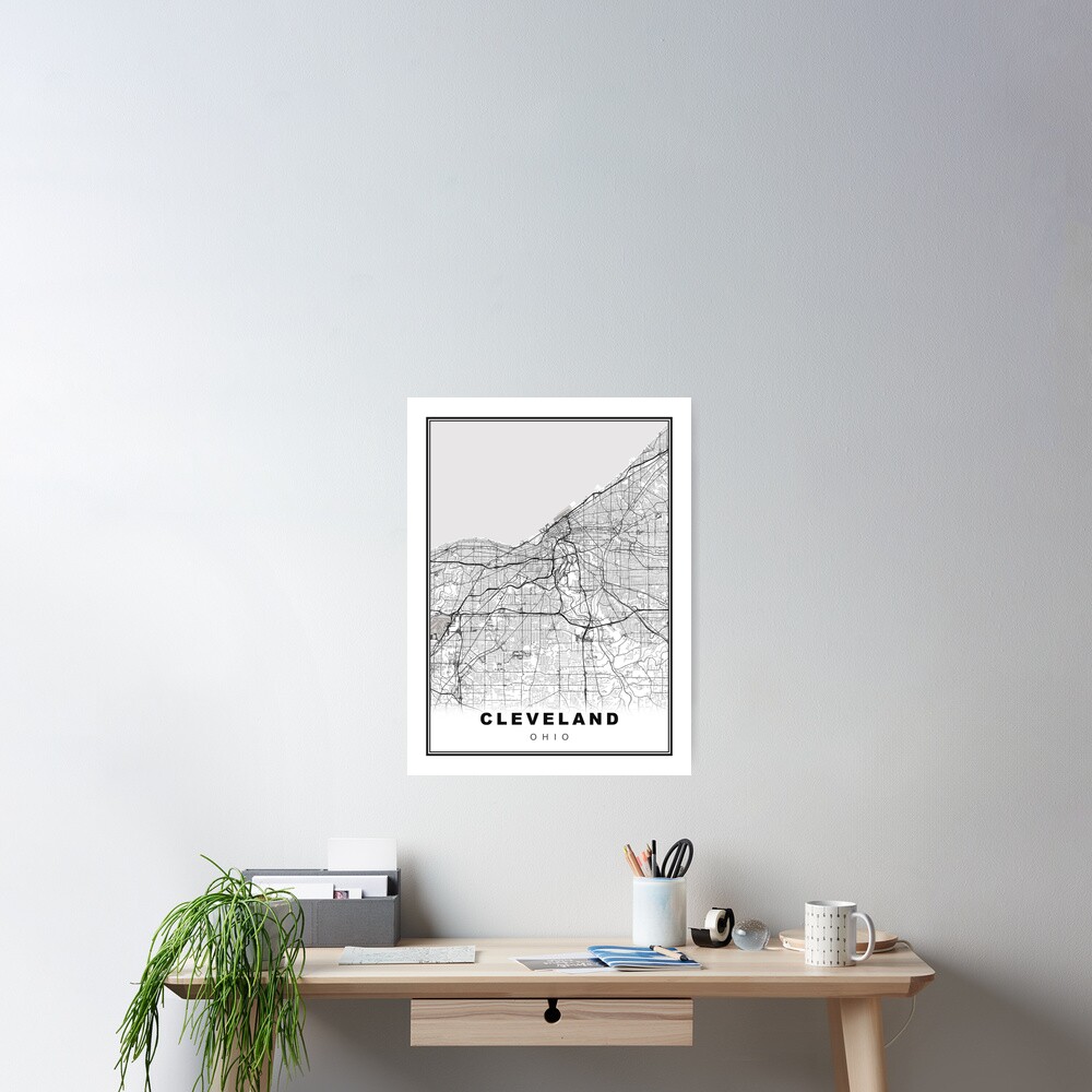 "Cleveland Map" Poster for Sale by sibudas | Redbubble