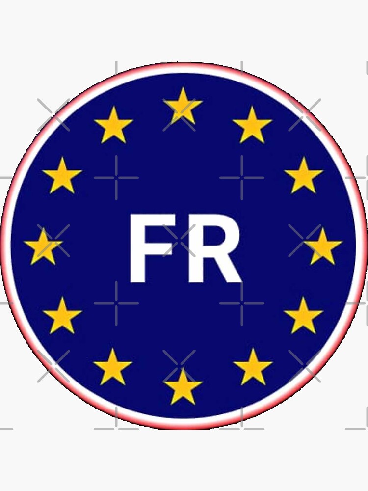 "France European Union country code" Sticker for Sale by HAKVS | Redbubble