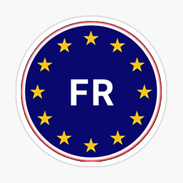 "France European Union country code" Sticker for Sale by HAKVS | Redbubble