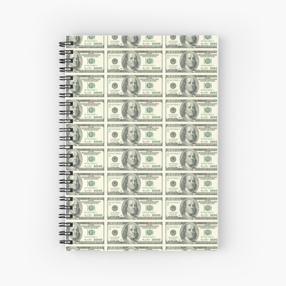 "USD 100 Dollar" Spiral Notebook for Sale by carteblantze | Redbubble