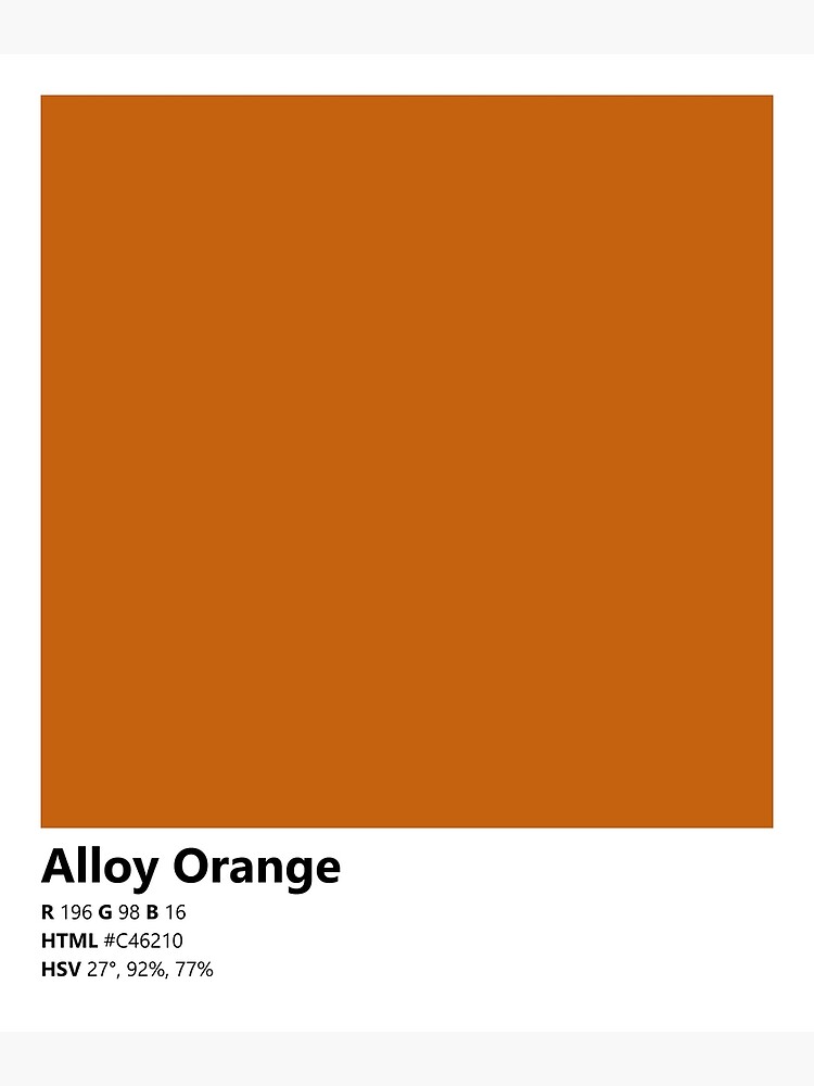 "Color Swatch/Card (Alloy Orange)" Poster for Sale by Pestorian | Redbubble