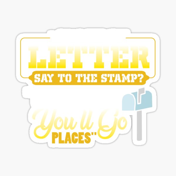 "What did the letter say to the stamp Postal joke" Sticker for Sale by ...