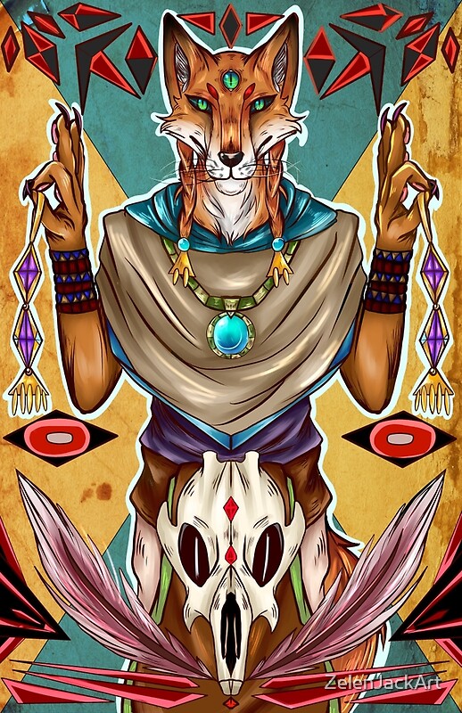 "Fox Shaman " by ZelenJackArt | Redbubble