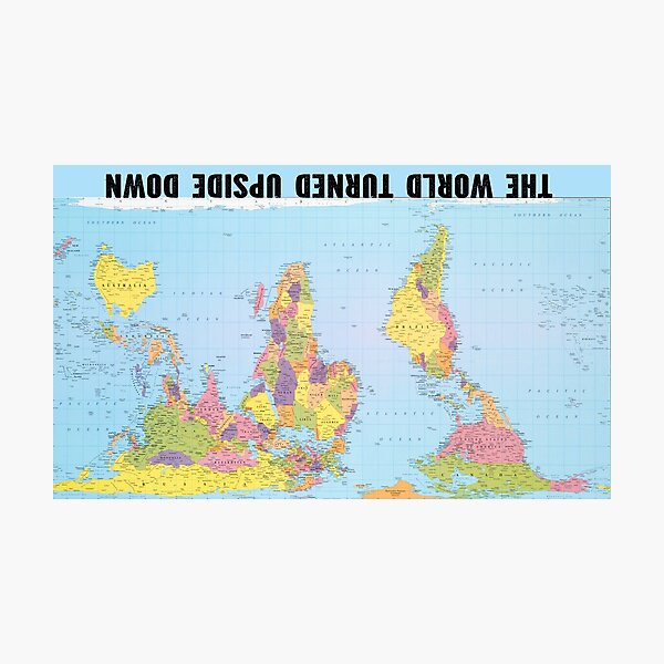 Lámina fotográfica «Mapa del mundo al revés» de azharo | Redbubble