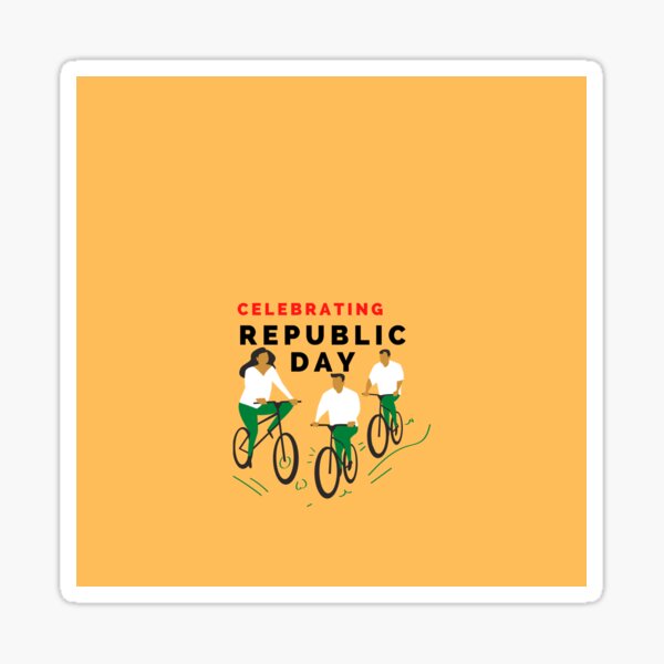 "Republic Day Cycling tri color" Sticker for Sale by GlobalHunt | Redbubble