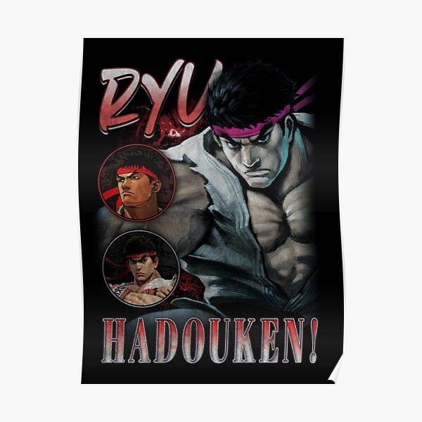 "Ryu Vintage Rapper Tee" Poster for Sale by SamwiseGamG | Redbubble