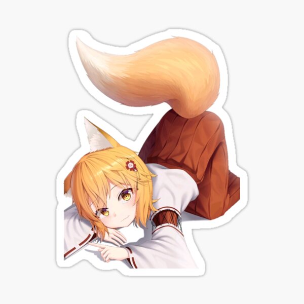"The Helpful Fox Senko-san Design." Sticker by TrueMarket | Redbubble