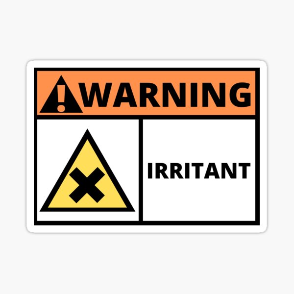 "Warning Irritant" Sticker for Sale by Alpha-01 | Redbubble