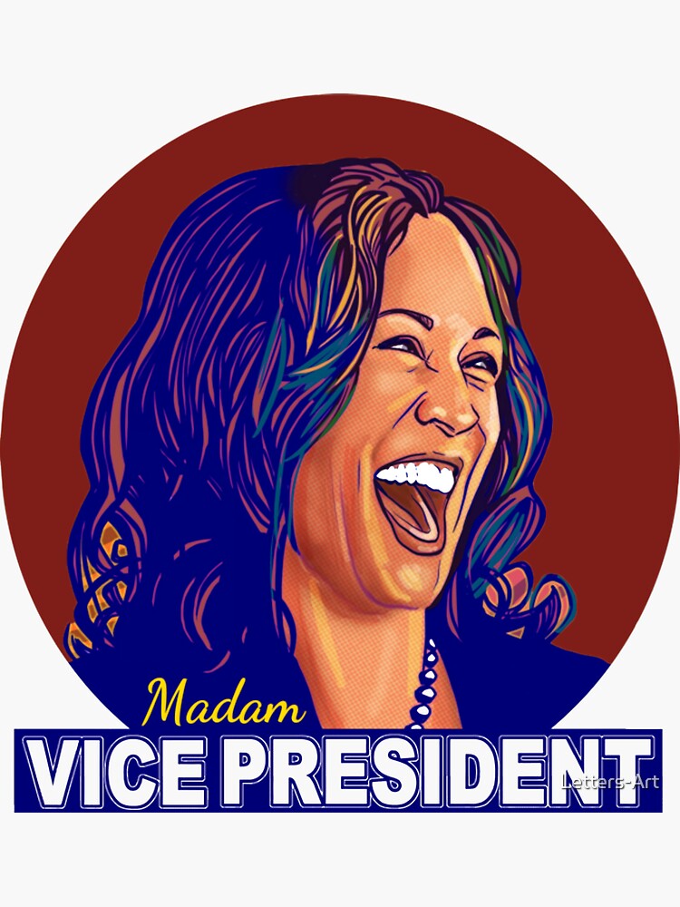 "Kamala Harris Madam Vice President" Sticker for Sale by Letters-Art ...