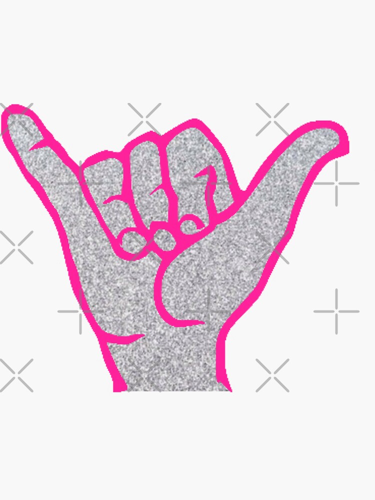 "Pink glitter Shaka" Sticker by Als10806 | Redbubble