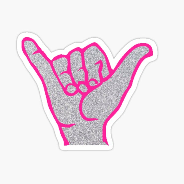 "Pink glitter Shaka" Sticker by Als10806 | Redbubble