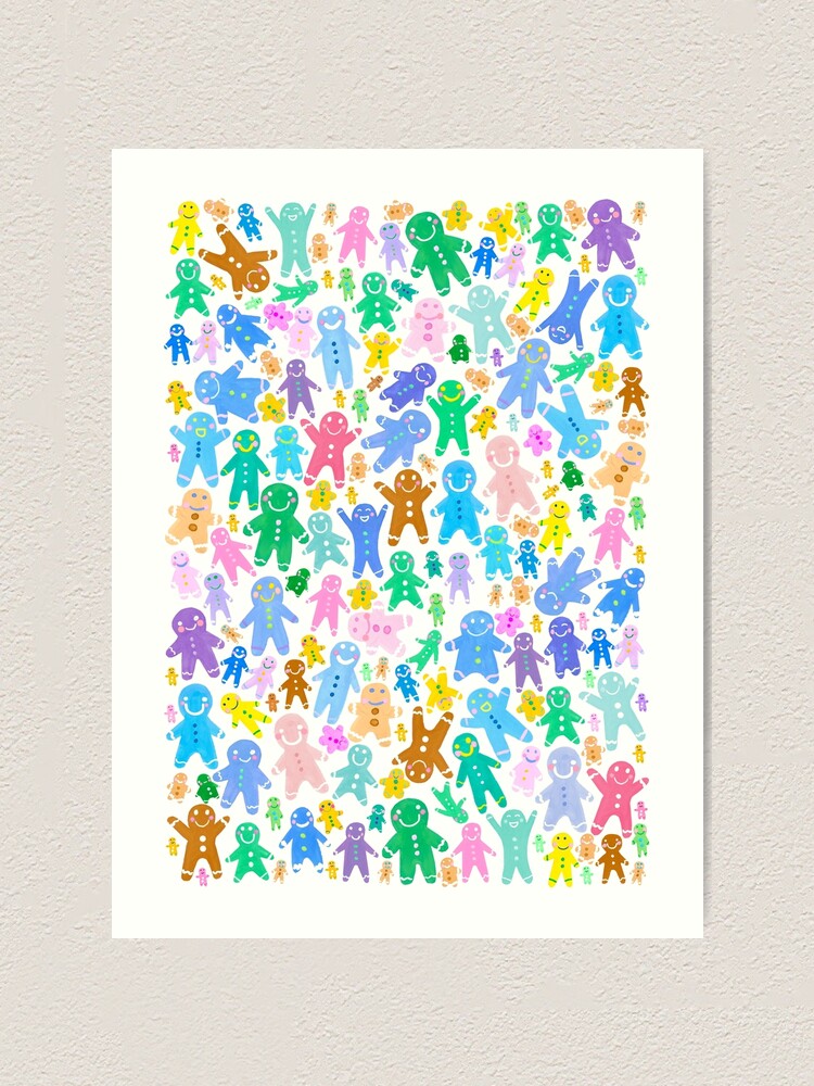 "Gingerbread man rainbow " Art Print for Sale by rachelyelland | Redbubble