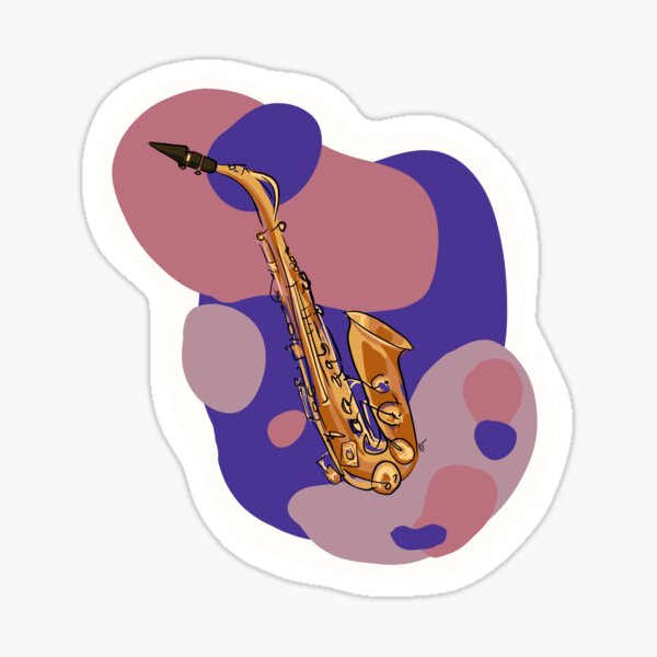 "Saxophone illustration" Sticker by PaintingsByKF | Redbubble