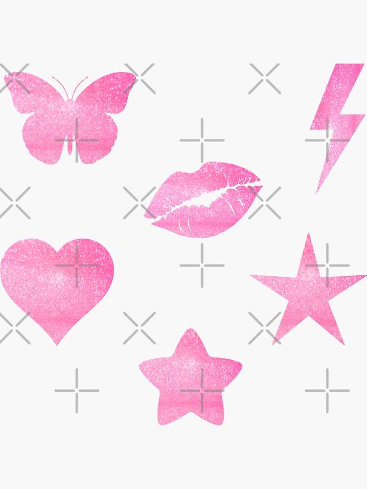 "Cute pink glitter sticker pack" Sticker for Sale by Dear-Ashlin ...