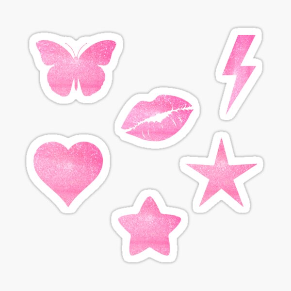 "Cute pink glitter sticker pack" Sticker for Sale by Dear-Ashlin ...