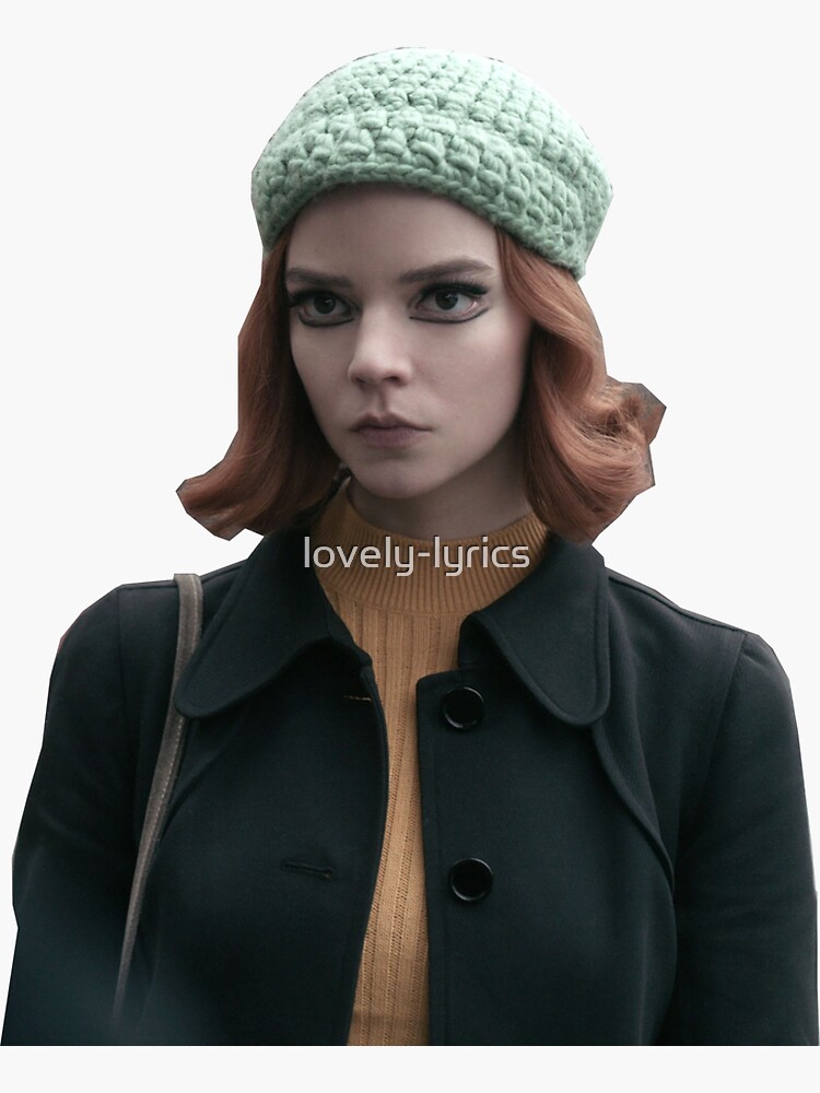 "beth harmon queen's gambit" Sticker for Sale by lovely-lyrics | Redbubble