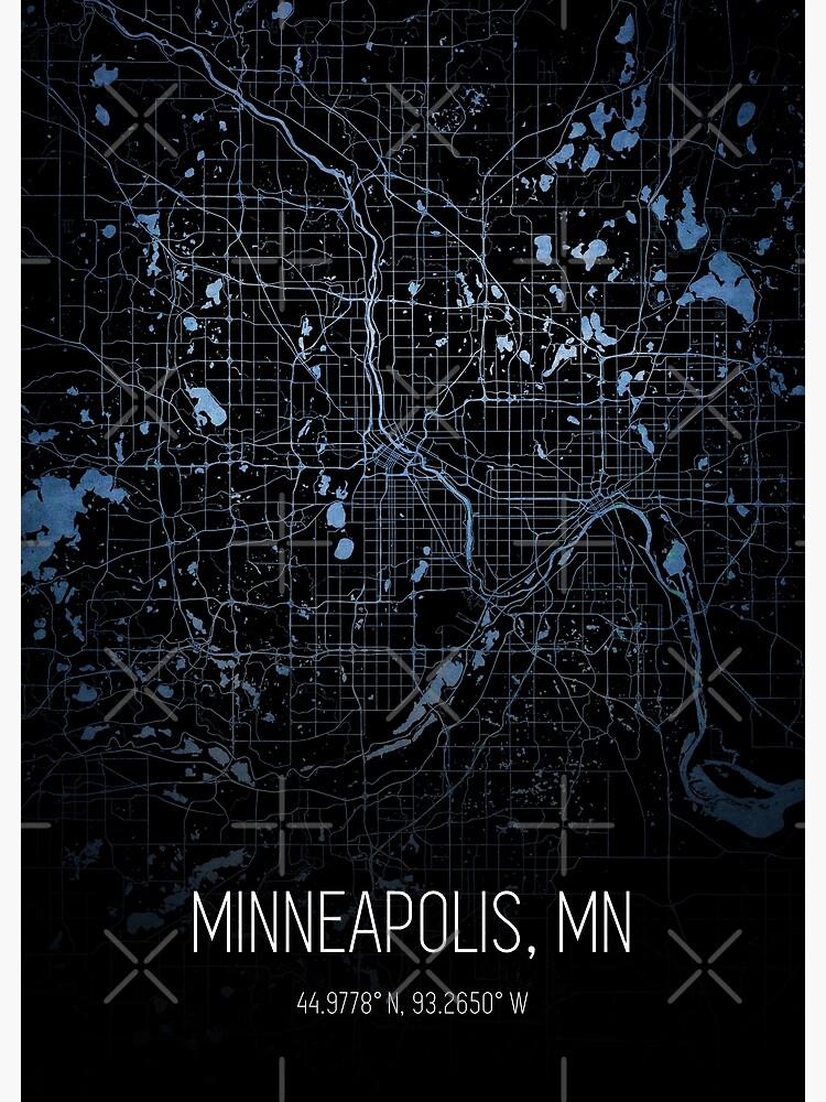 "Minneapolis City Map" Art Print for Sale by NicFullerArt | Redbubble