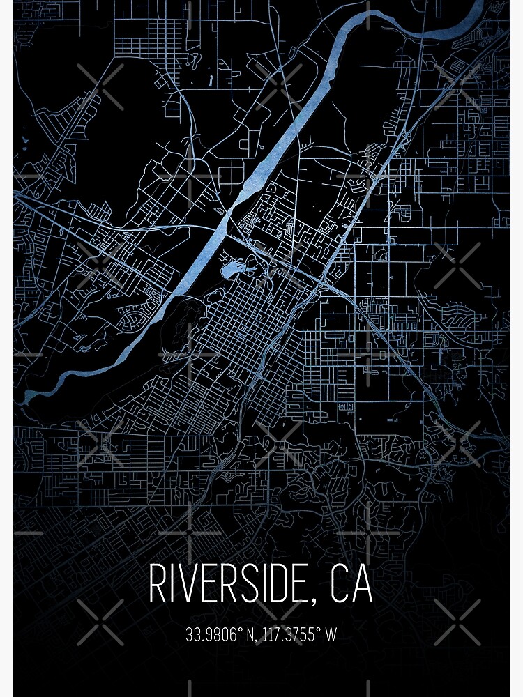 "Riverside California City Map" Poster by NicFullerArt | Redbubble