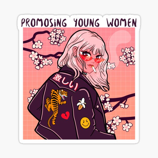 "PROMISING YOUNG WOMEN" Sticker by Pinu005 | Redbubble