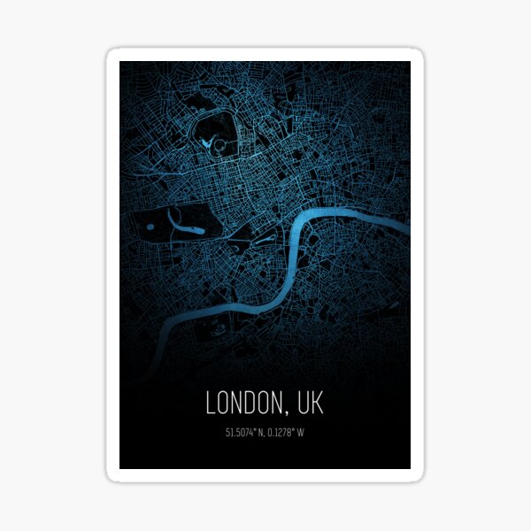 "London City Map" Sticker for Sale by NicFullerArt | Redbubble