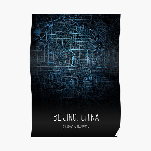 "Beijing China City Map" Poster for Sale by NicFullerArt | Redbubble