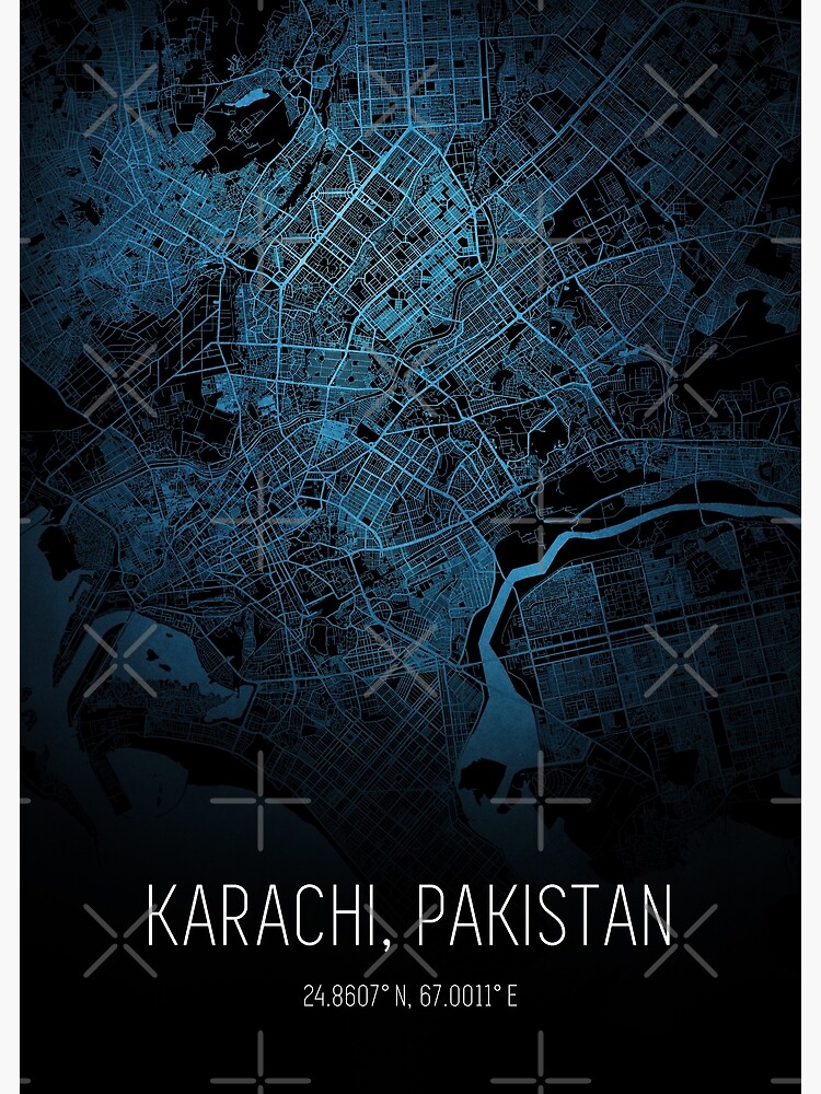"Karachi Pakistan City Map" Poster for Sale by NicFullerArt | Redbubble