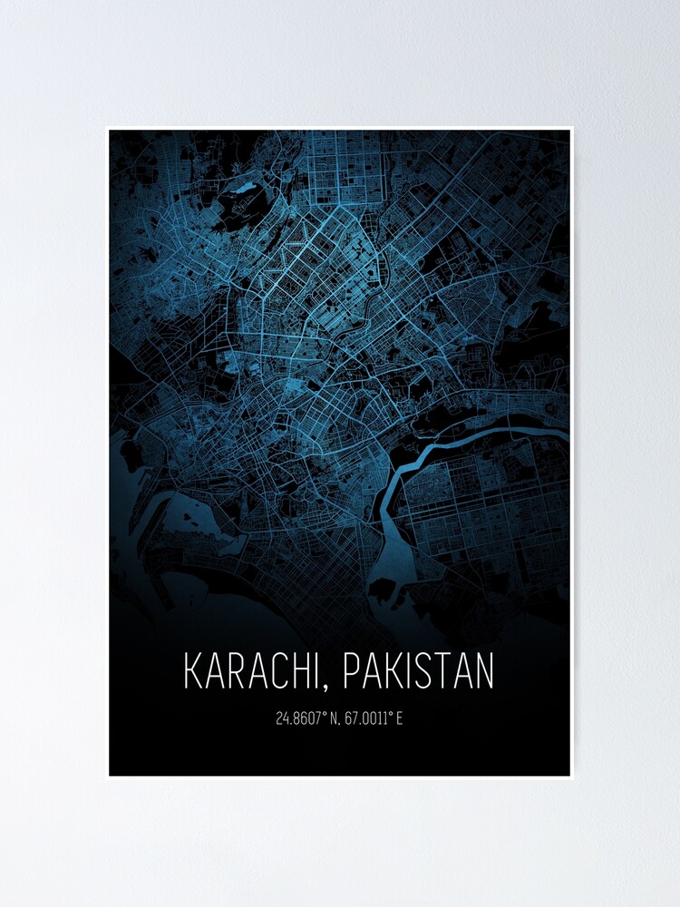 "Karachi Pakistan City Map" Poster for Sale by NicFullerArt | Redbubble
