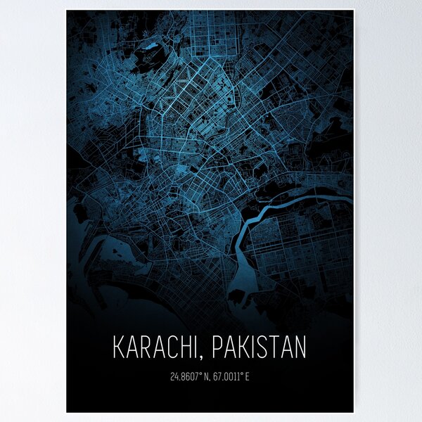 "Karachi Pakistan City Map" Poster for Sale by NicFullerArt | Redbubble