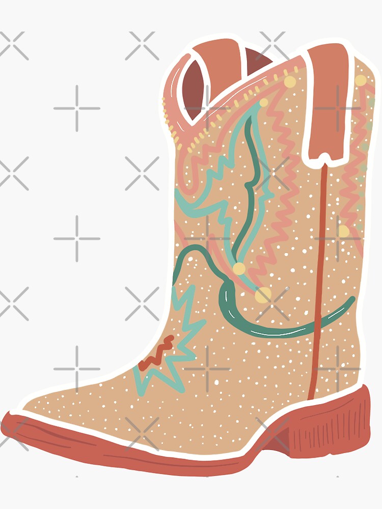 "cowboy boots !" Sticker for Sale by nicolekatewill | Redbubble