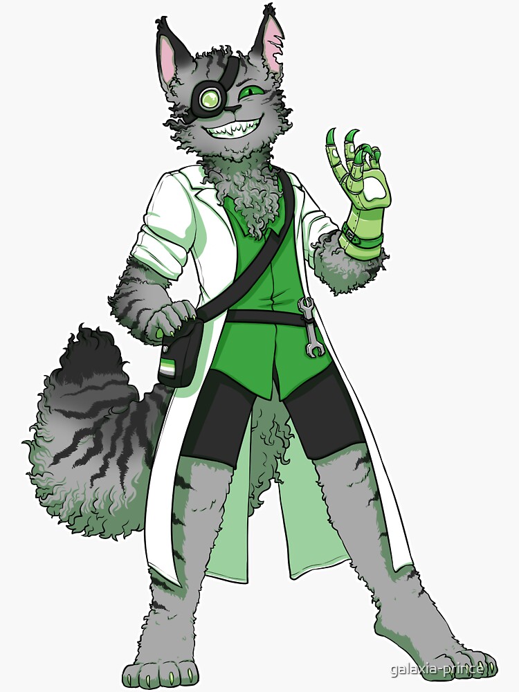 "Aromantic Scientist Cat" Sticker for Sale by galaxia-prince | Redbubble