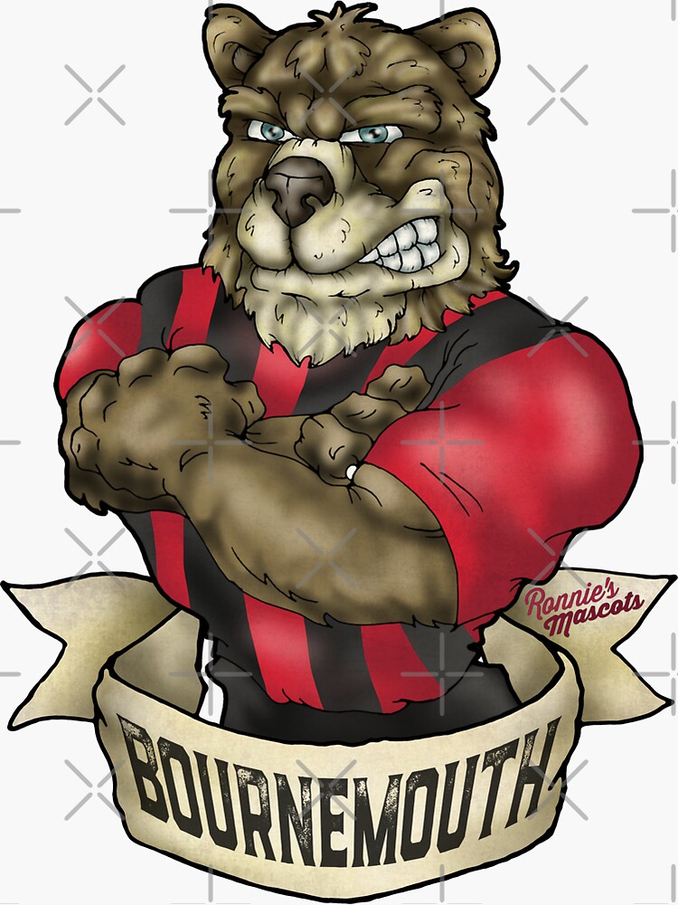 "Bournemouth Bear Mascot" Sticker by RonniesMascots | Redbubble