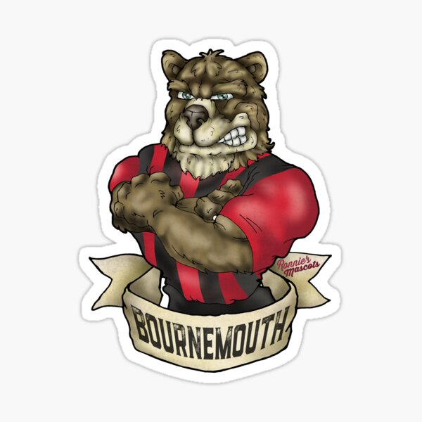 "Bournemouth Bear Mascot" Sticker by RonniesMascots | Redbubble