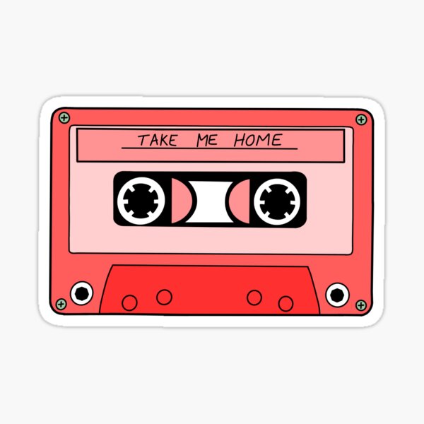 "Take Me Home Cassette" Sticker for Sale by lilsraddon | Redbubble