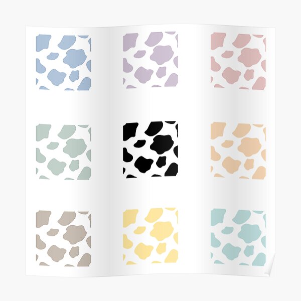"Colorful Cow Print Squares Sticker Pack" Poster for Sale by yumiso ...